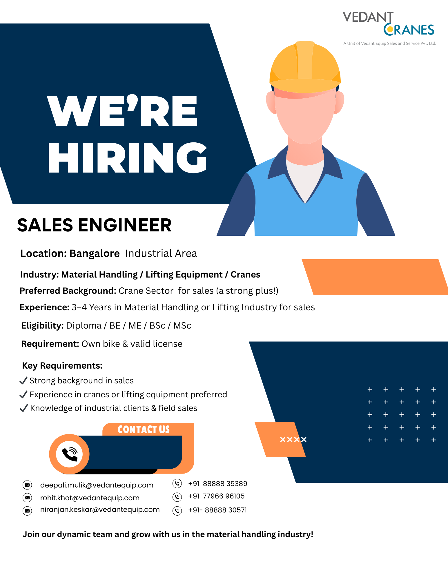 Sales Engineer - Vedant Equip Sales & Services (P) LTD